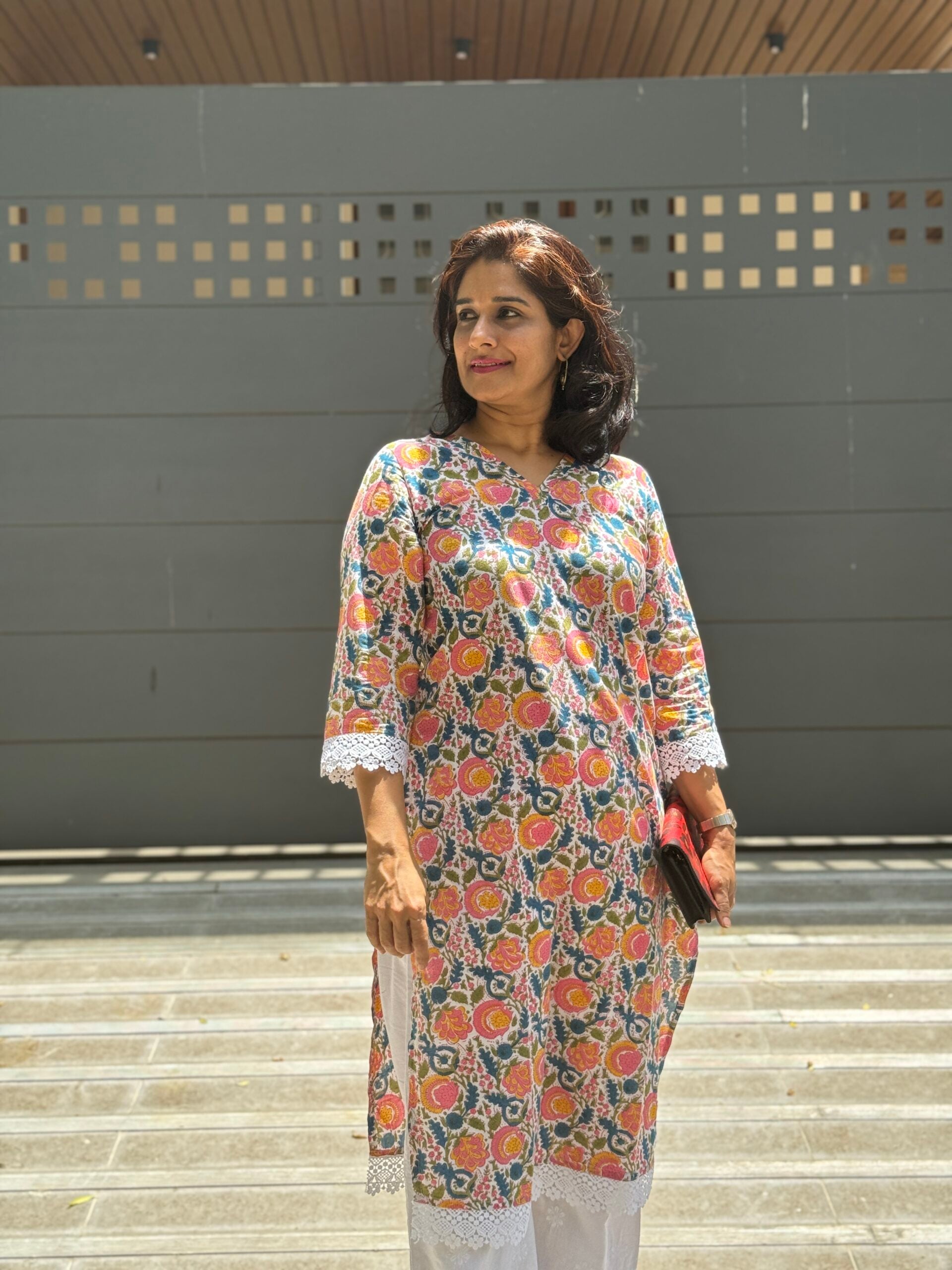 Rangeen (floral sanganeri kurta) – Coco Oosh