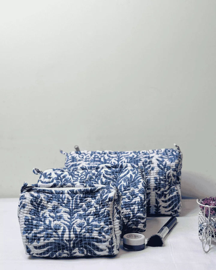 Hand block printed Quilted pouches 7 (set of 3) – Coco Oosh